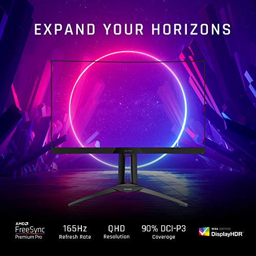ViewSonic XG270QC 27 Inch Curved 1440p 1ms 165Hz Gaming Monitor with FreeSync Premium Pro, VESA Display HDR400 and Advanced Ergonomics for Esports