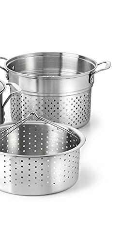 Calphalon 10-Piece Pots and Pans Set, Stainless Steel Kitchen Cookware with Stay-Cool Handles and Pour Spouts, Dishwasher Safe, Silver & Classic Stainless Steel 8 quart Stock Pot