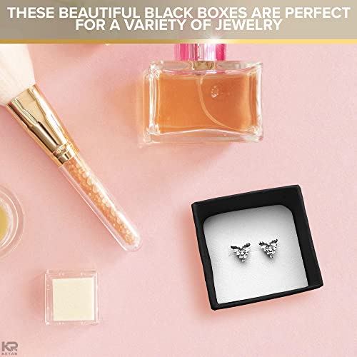 Black Ring Box for Wedding Ceremony - 24Pcs Small Jewelry Box Ring Holder Earrings Box Small Square Ring Boxes for Jewelry Gift - Birthday Earring Gift Box Engagement Ring Box Hard Jewelry Travel Case