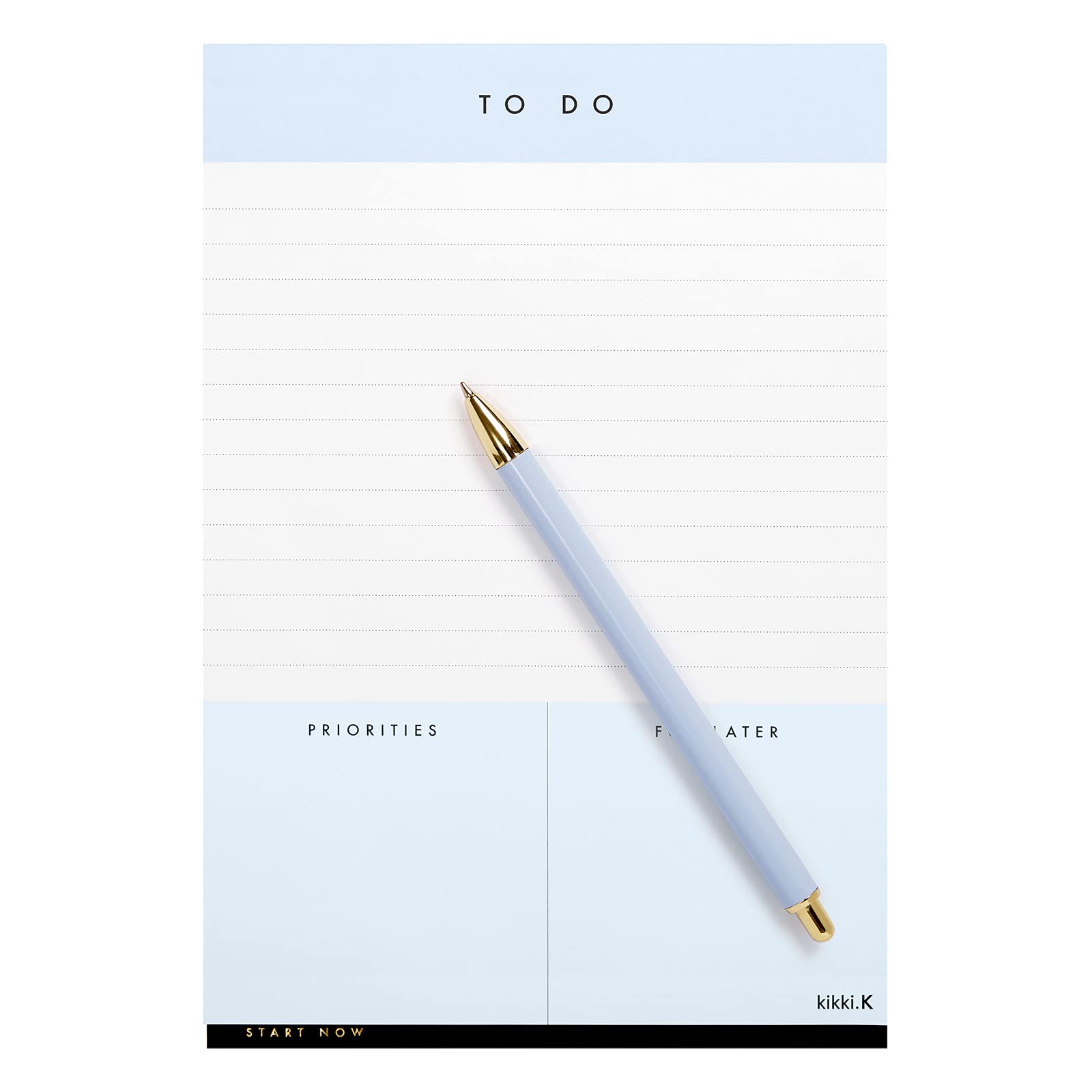 A5 To Do List Pad in Bluebell, Manage Daily Tasks, Lined, Priorities and For Later Sections, 60 Tear Off Sheets, 8.58" L x 5.83" W x 0.39" H by kikki.K