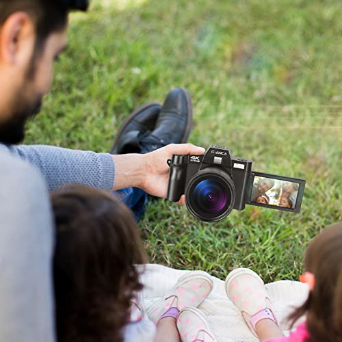 G-Anica 4K Digital Cameras for Photography,48MP/60FPS Video Camera for Vlogging, WiFi & App Control Vlogging Camera for YouTube, Small Camera with 32GB TF Card.Wide-Angle & Macro Lens