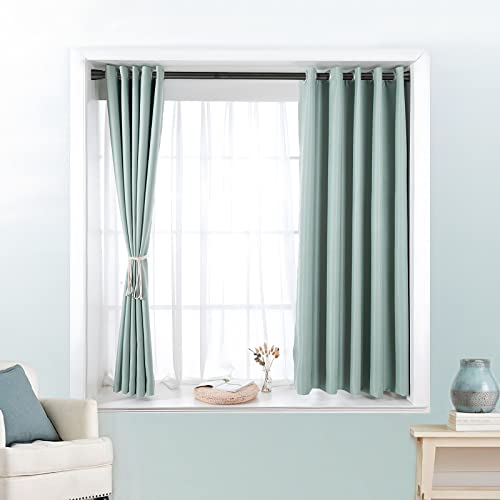 Black Spring Tension Curtain Rod 28-52 Inches, 7/8" Diameter Adjustable Shower Curtain Rod No Drill, Anti-slip Heavy Duty Spring Curtain Rod for Windows Bathroom Kitchen Closet Doorway