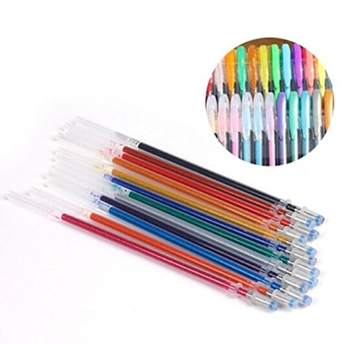 lotus.flower 60PCs Gel Pens Gel Refills Rollerball Pastel Neon Glitter Pen Drawing Colors(Random Color) (60pcs)