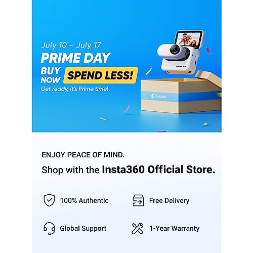 Insta360 GO 3 (64GB) β Small & Lightweight Action Camera, Portable and Versatile, Hands-Free POV, Mount Anywhere, Stabilization, Multifunctional Action Pod, Waterproof, for Travel, Sports, Vlog