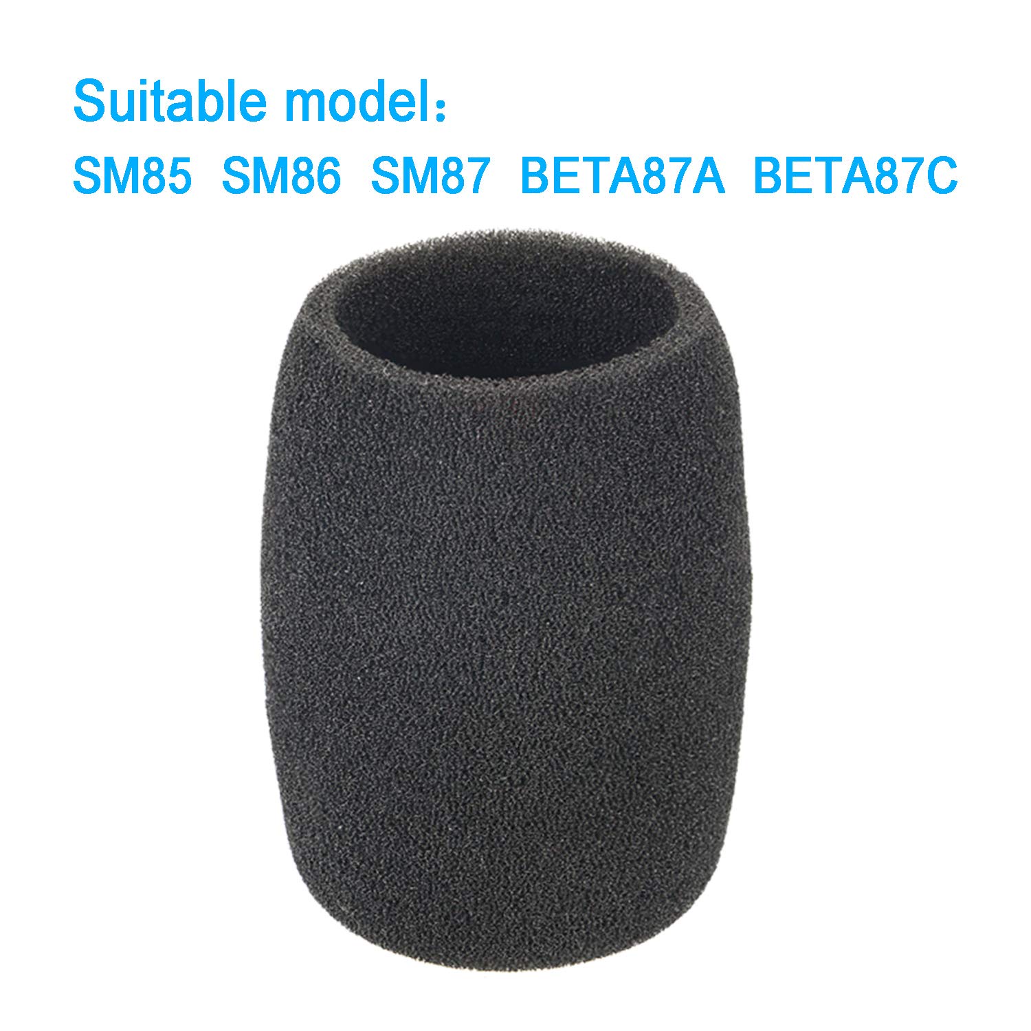 A85WS Black Foam Windscreen Pop Filter fits for SM85, SM86, SM87A,BETA87A, and BETA87C by SUNMON (2Packs)