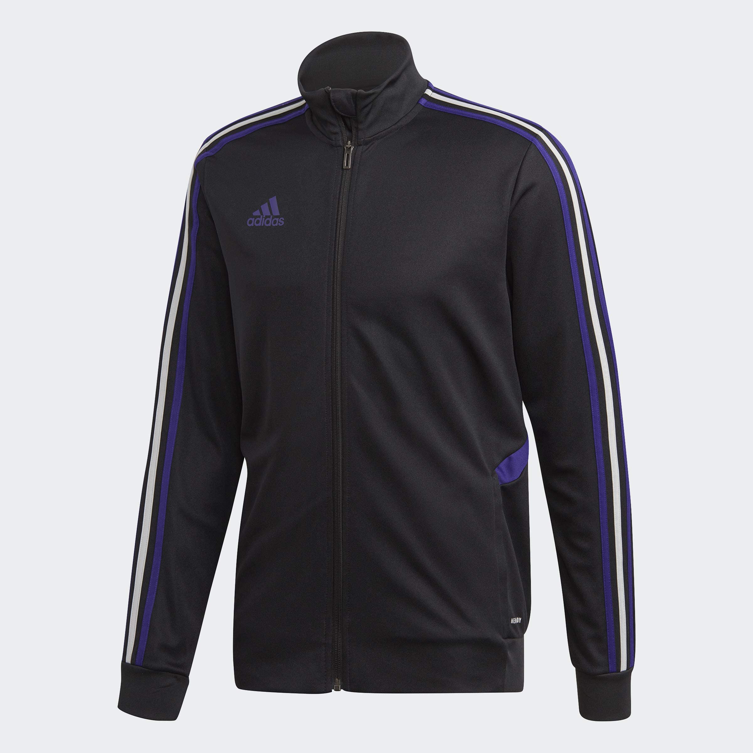 adidas Male Soccer Tiro Track Jacket , Black/Purple/Matte Silver , 2XL