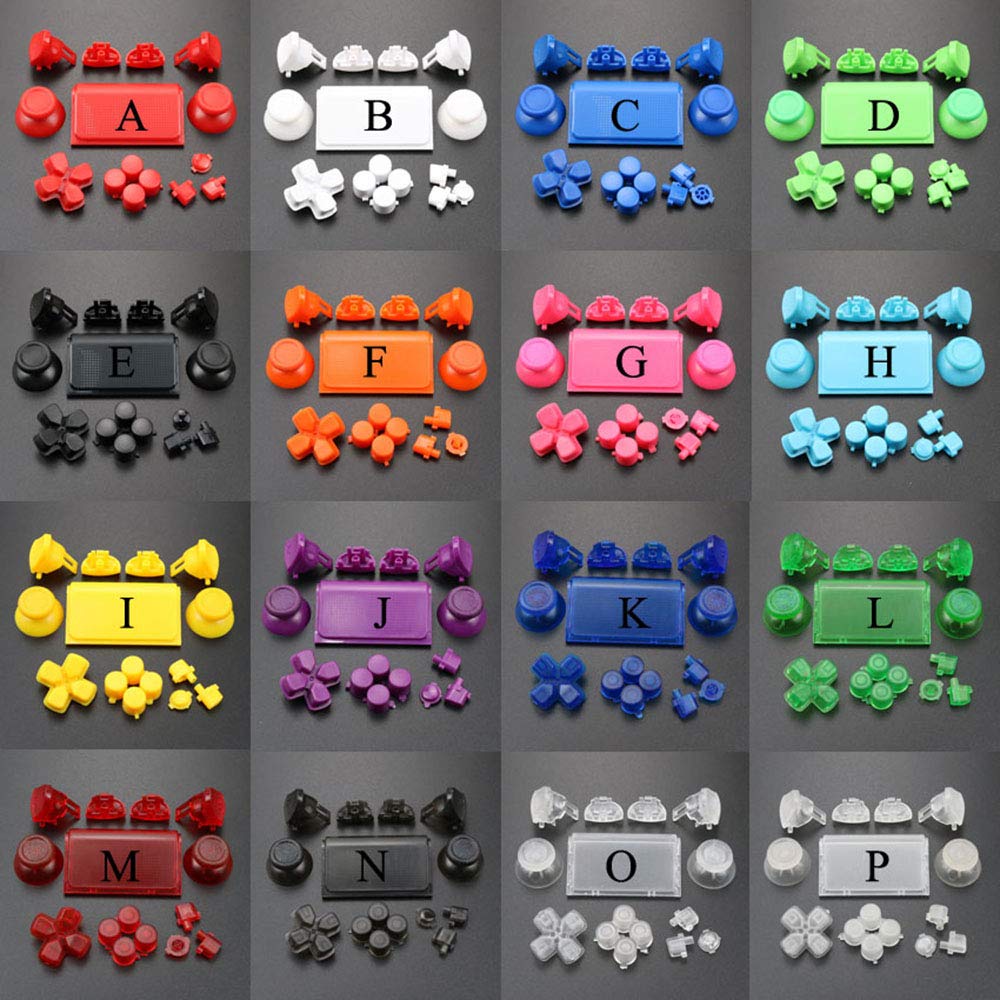 Buttons Full Set for PS4 Pro Joysticks Dpad R1 L1 R2 L2 Direction Key ABXY Buttons JDS 040 JDS-040 for Sony Playstion 4 Pro Controller (Black)