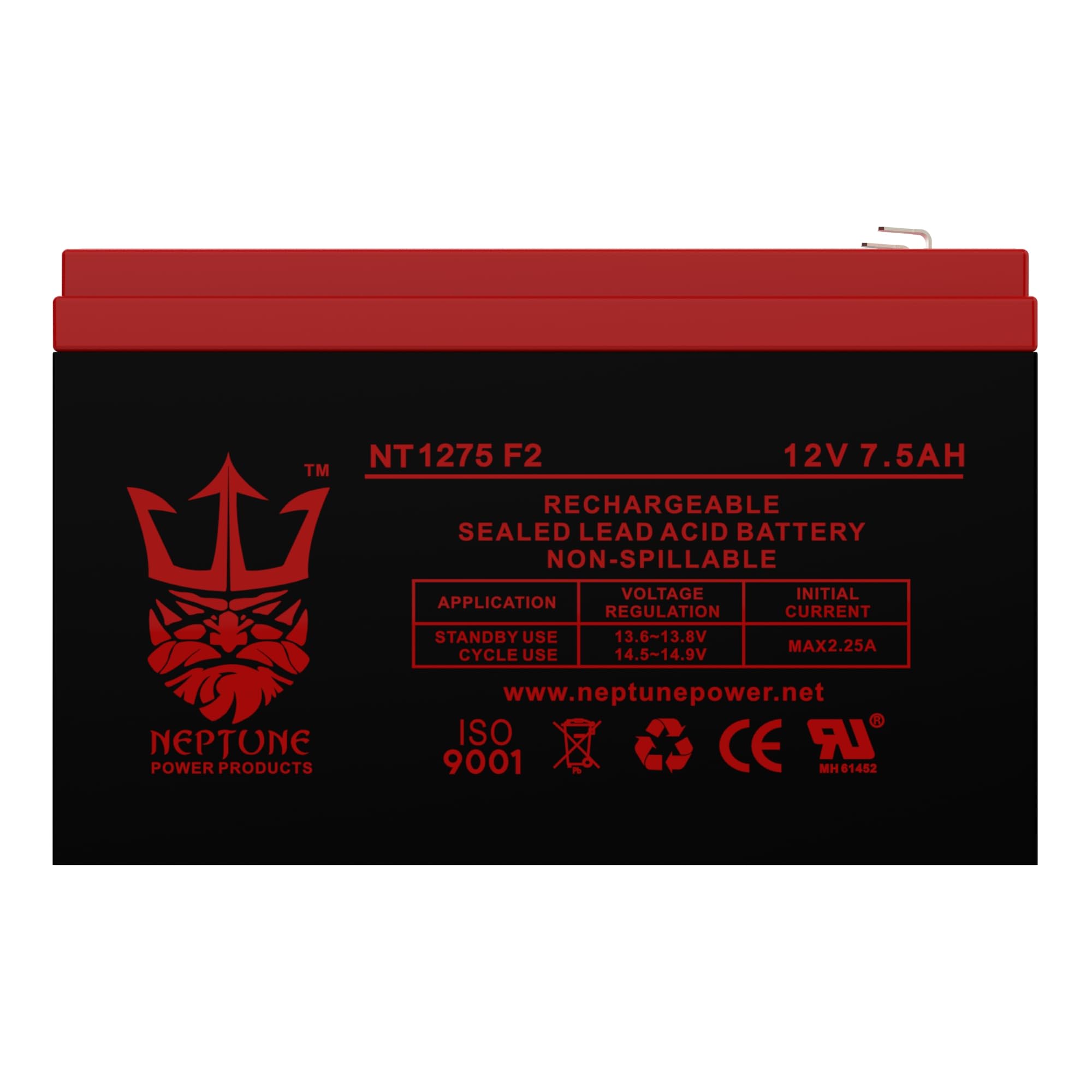 Neptune Power Products Brand Commercial Upgrade Battery for Wildgame Innovations tm. 12 Volt 7.5ah eDRENALINE Rechargeable Tab Style Battery