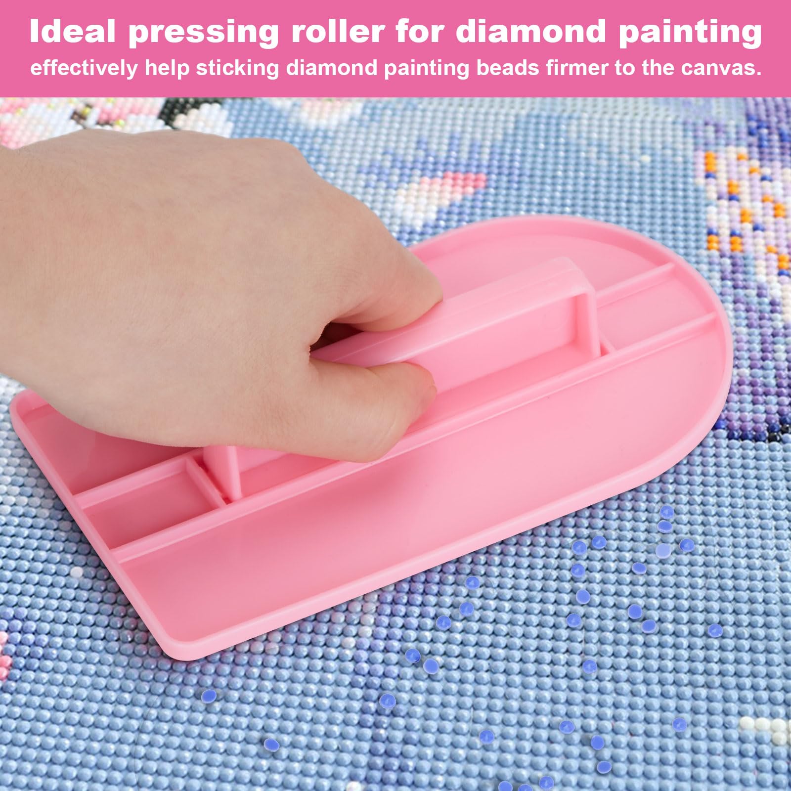 Fixm Diamond Painting Storage Container, 60 Slots Diamond Painting Accessories and Portable Diamond Painting Storage Box, Diamond Tool Set, Diamond Art Storage Box Jewelry Bead Storage Box - Pink