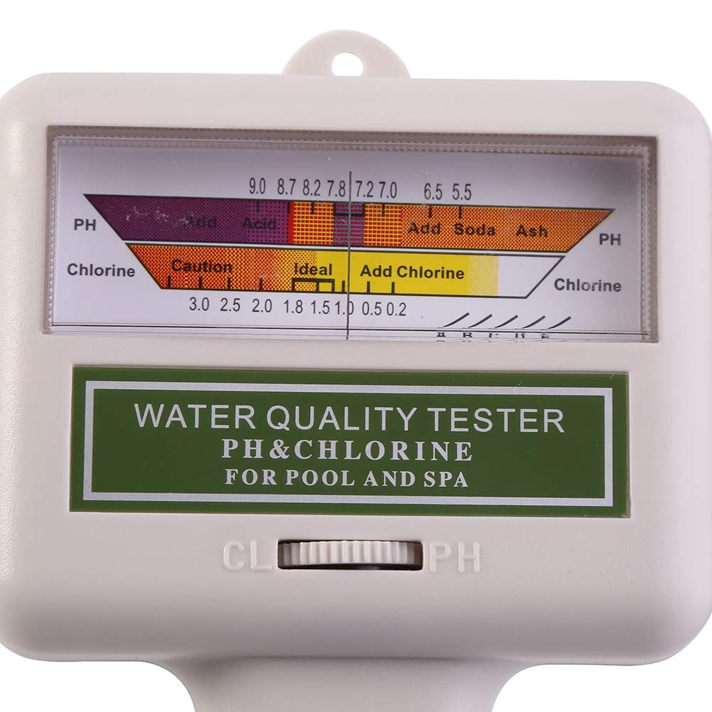 Water Quality Tester, Portable Digital Water PH Tester Level Meter Water Quality Analysis Checker for Drinking Water Swimming Pool Spa Water (1.2 to1.7 ppm, PH 7.2 to 7.8)