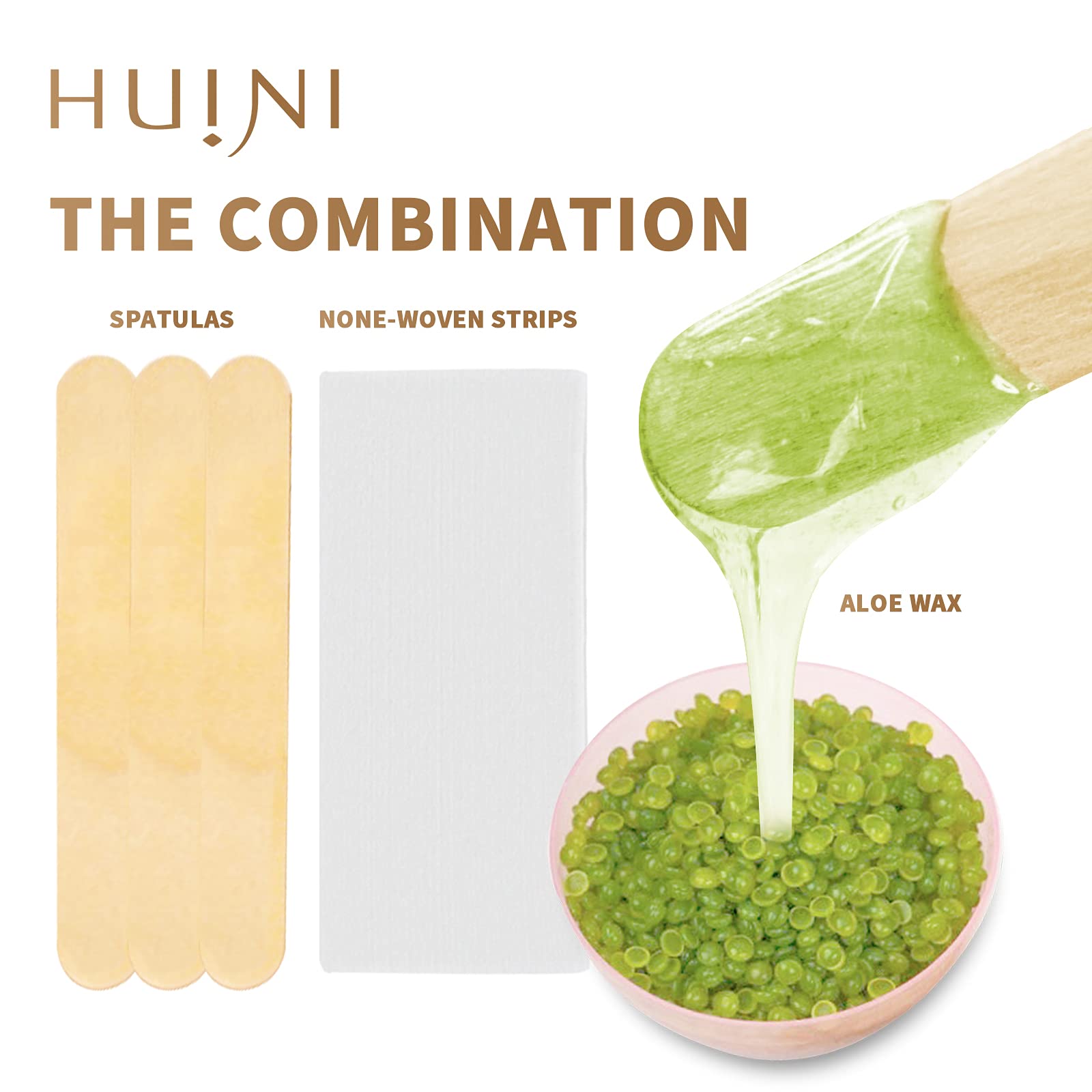 Huini Non-Woven Facial & Body Wax Strips Salon Spa Home Use 160 Count