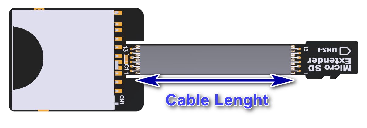 ADT-Link SD toSDHC SDXC UHS-I SD Card Extender Cable TF Memory Card Extension Card high-Speed Transmission Extension Flat Cable. (3cm, B11SF)