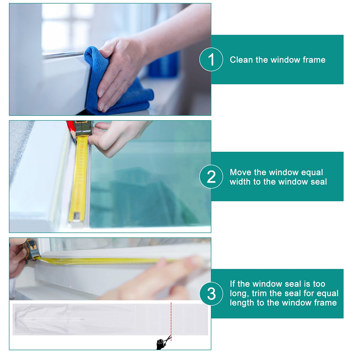 Brosyda Portable AC Window Kit, Air Conditioner Window Vent Kit, 9.8"(W) x 40"~63"(L) Adjustable,Waterproof No Drilling, Easy to Install Window Seal for Portable AC Unit