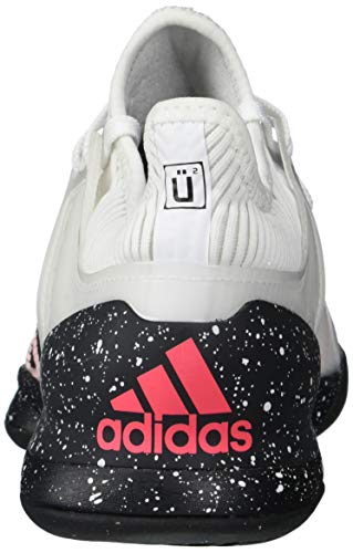adidas Men's Adizero Ubersonic 2 Tennis Shoe, White/Black/Signal Pink, 8