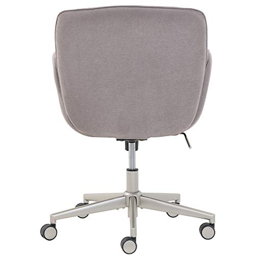 Amazon Brand – Rivet Modern Upholstered Swivel Home Office Task Chair, 25.5"W, Ash Gray with Nickel Finish