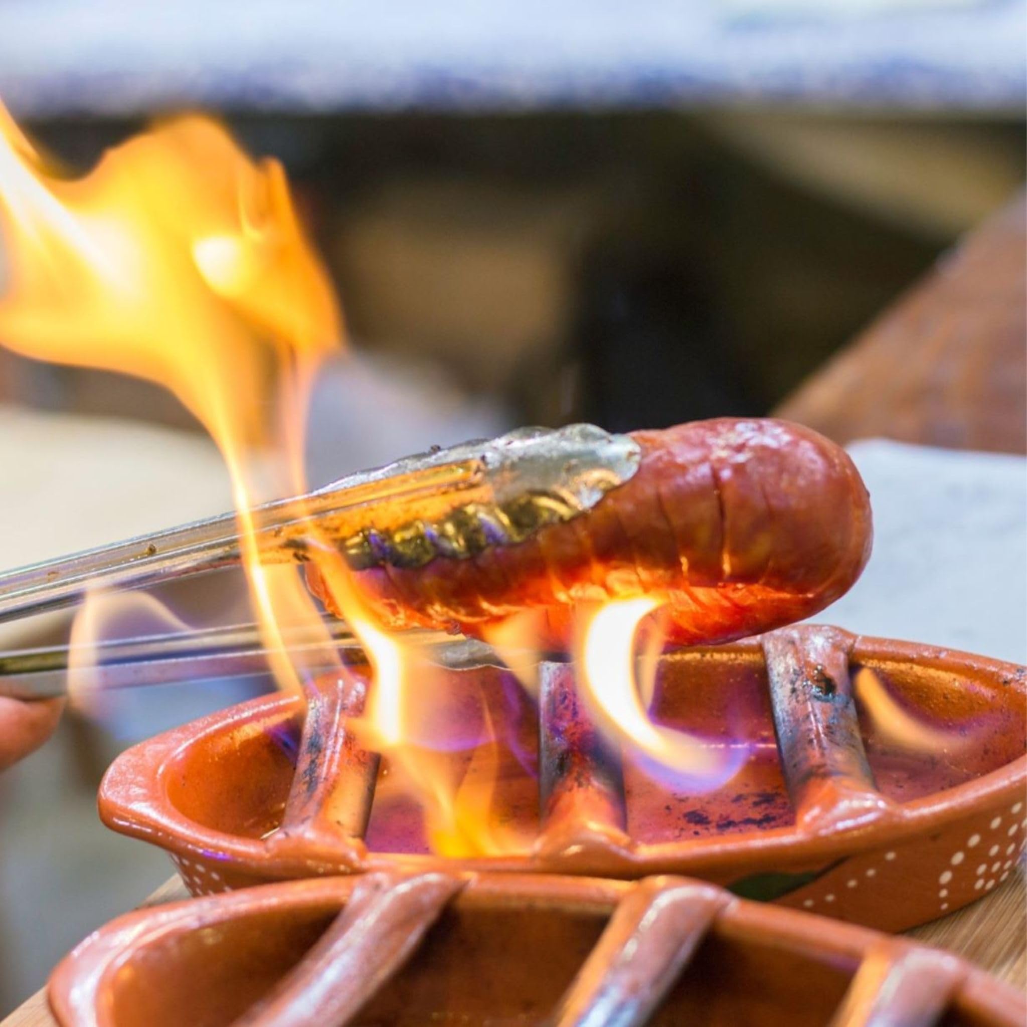 Hand Painted Portuguese Terracotta Oval Sausage Roaster Made in Portugal
