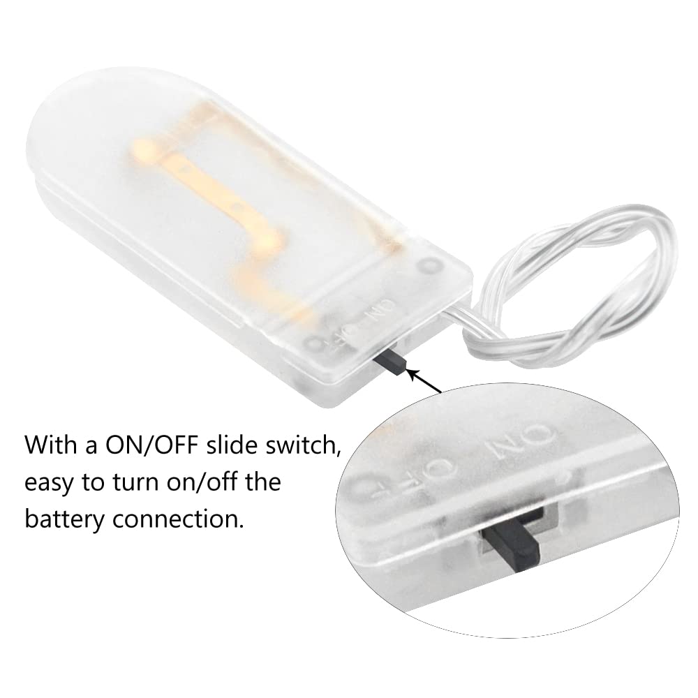 WMYCONGCONG 15 PCS 2X 3V CR2032 Battery Holder Coin Button Cell Battery Holder Case with ON/Off Switch Lead Wire Type (Clear)