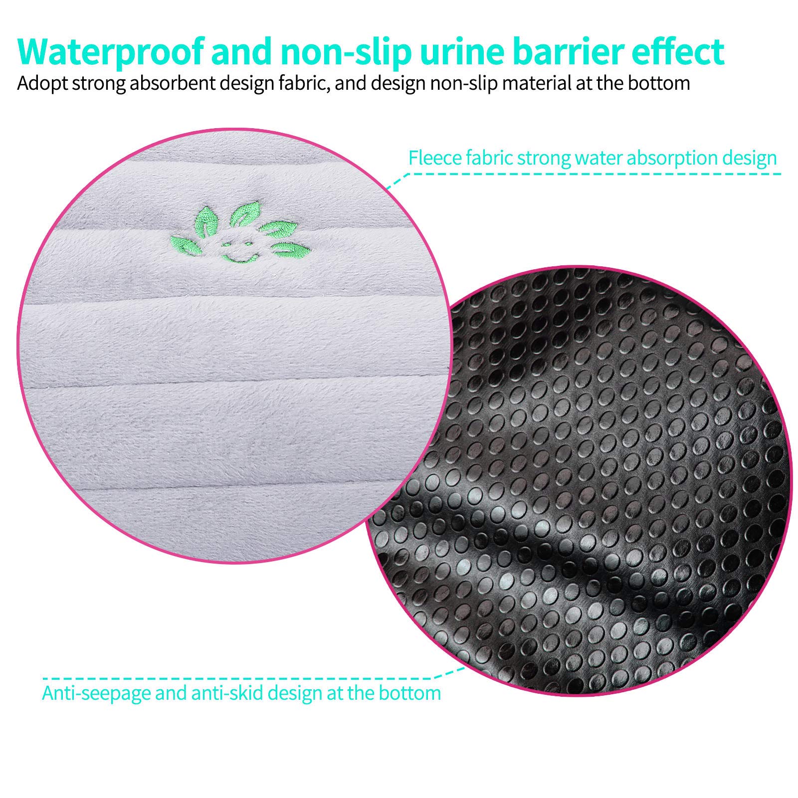 Piddle Pad Car Seat Protector, Waterproof Potty Training Seat Saver Pads for Infants Baby and Toddlers, Machine Wash and Dry (Gray)