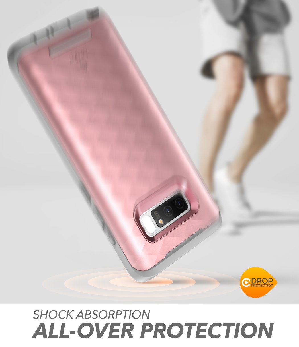 Galaxy Note 8 Case, Clayco [Hera Series] Full-Body Rugged Case with Built-in Screen Protector for Samsung Galaxy Note 8 (2017 Release) (Rosegold)