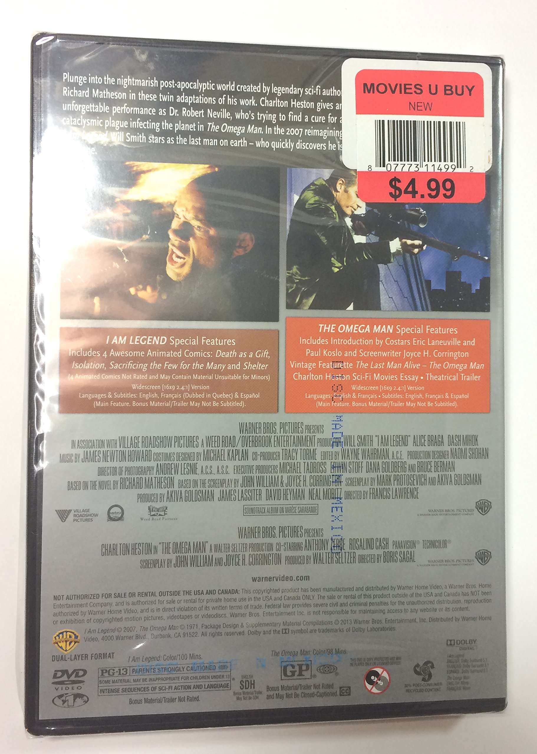 I Am Legend/Omega Man [2 Discs] DVD