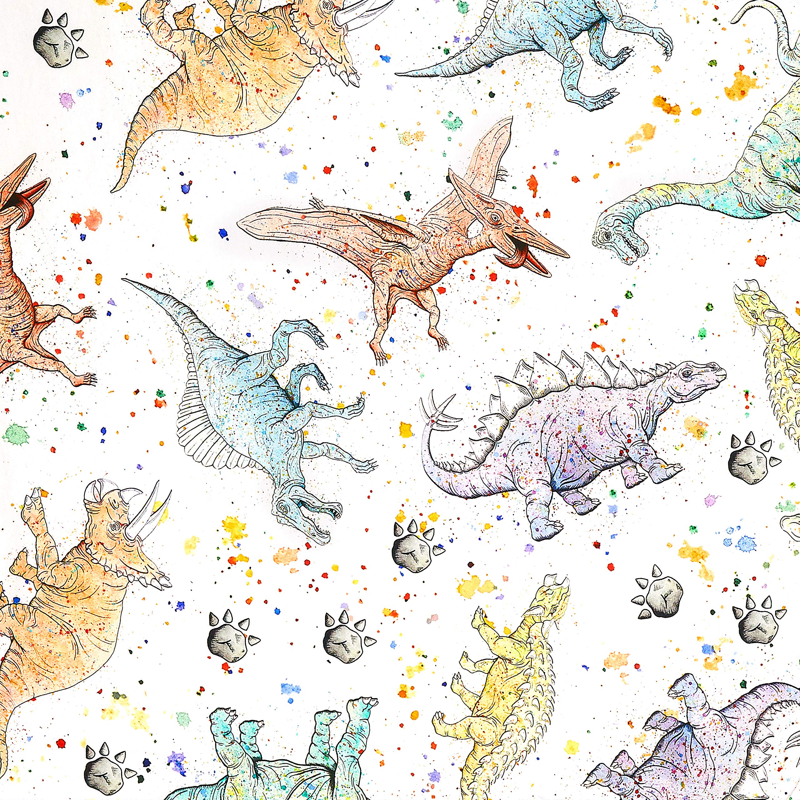 Watercolor Dinosaur Jersey Knit Cotton Crib Sheet | Extra Soft and Stretchy