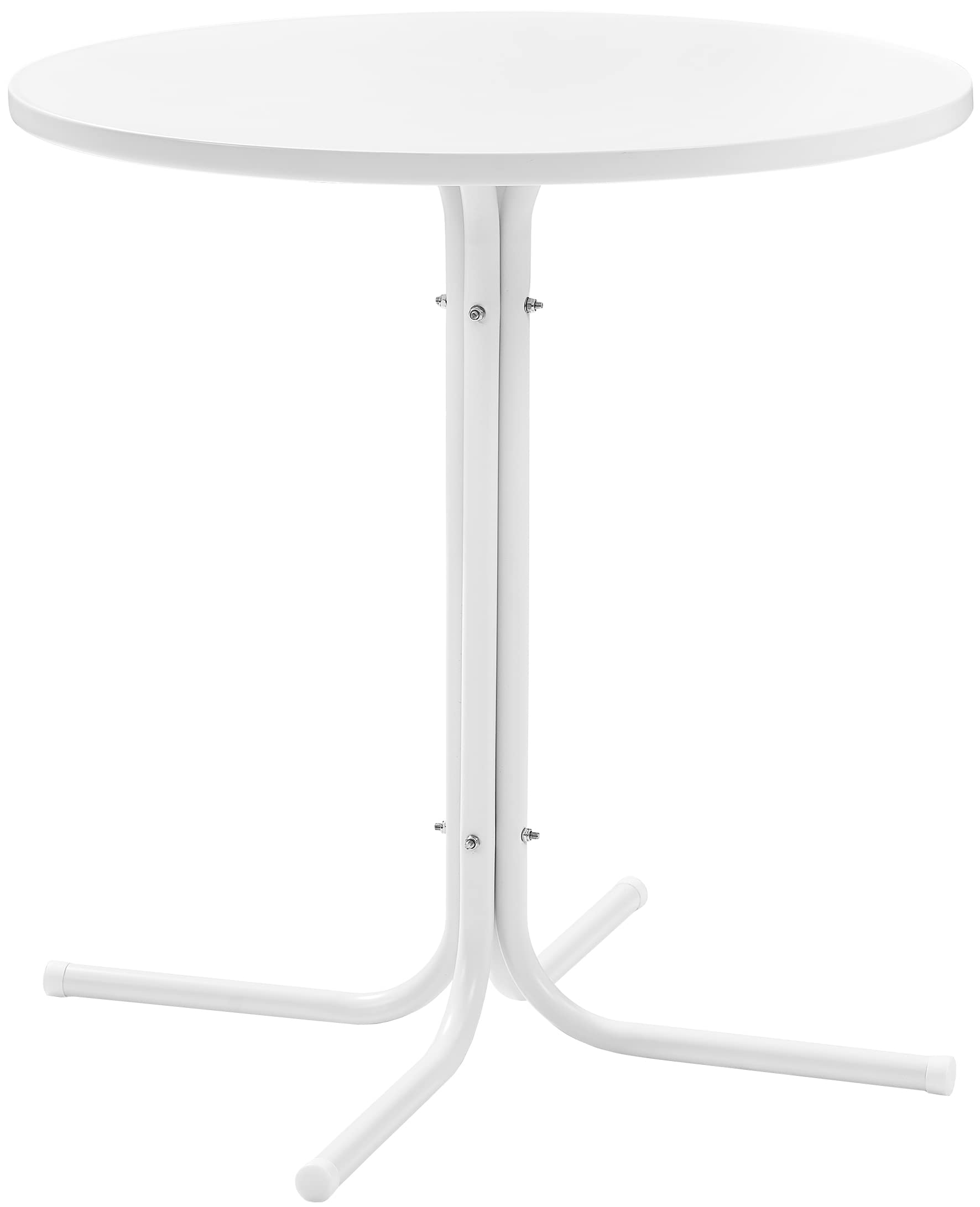 Crosley Furniture Griffith 3-Piece Outdoor Bistro Set, Retro Metal Patio Table and Chairs for Dining, Porch, Sky Blue Gloss and White Satin