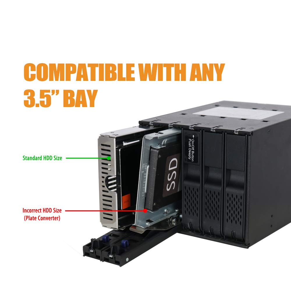 ICY DOCK Open Air 2.5” to 3.5” SAS / SATA (22pin) HDD & SSD Converter / Mounting Kit for Internal 3.5" Drive Bay | EZConvert Air Lite MB482SP-3B