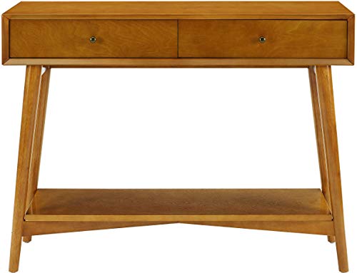Crosley Furniture Landon Sofa Console Table with Drawers and Shelf for Hall, Entryway, or Living Room, Acorn