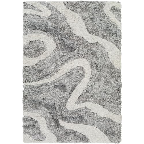 Livabliss Alta Shag Modern Scandinavian Area Rug,6'7" x 9', Charcoal