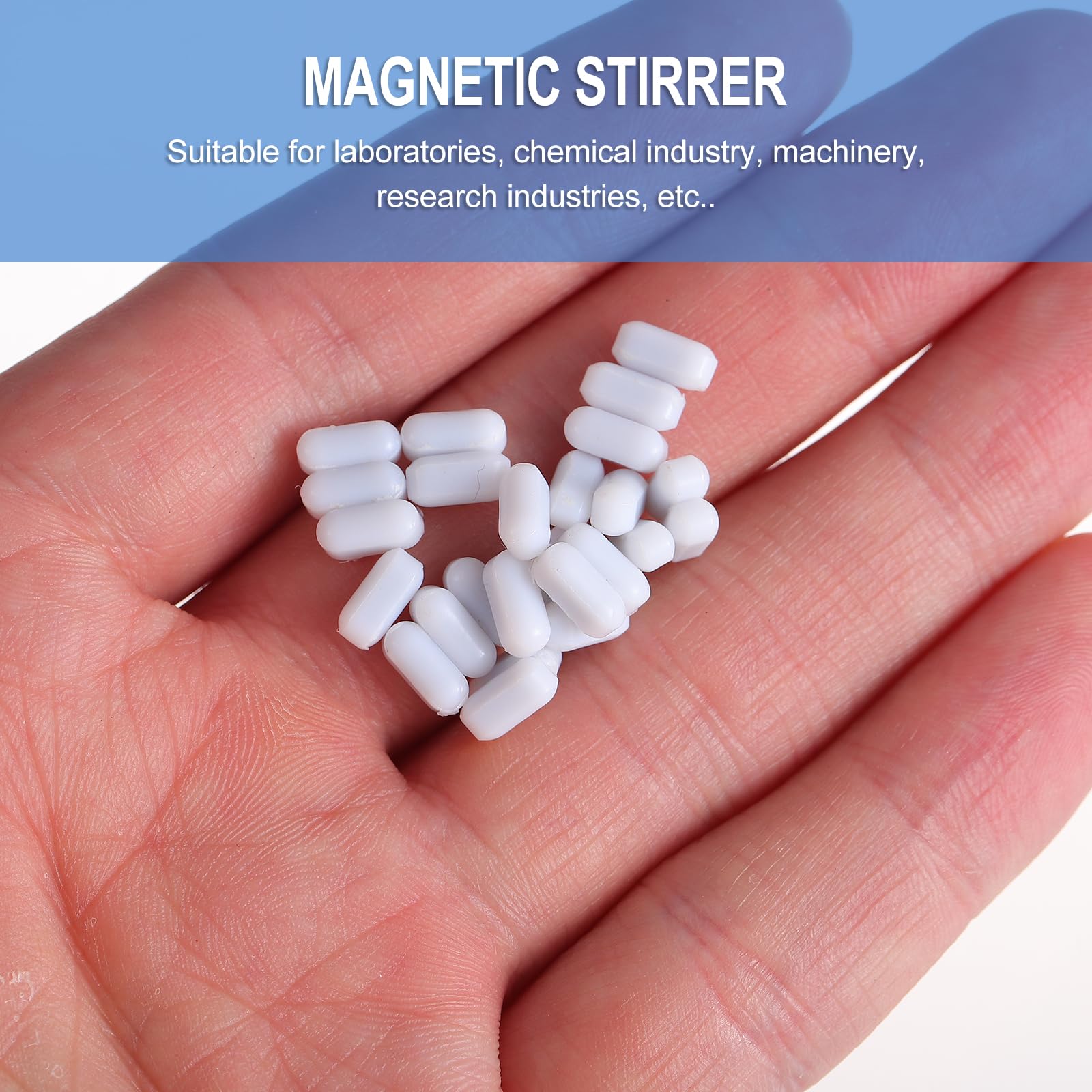 VILLCASE Magnetic Stir Bar Set, Stir Plate PTFE Stirrer Mixer Stir Bar, Stir Rod Magnetic, Laboratory Bar, Stir Plate Magnet Stick (25 Pieces,7mm/ 0.2 Inch)