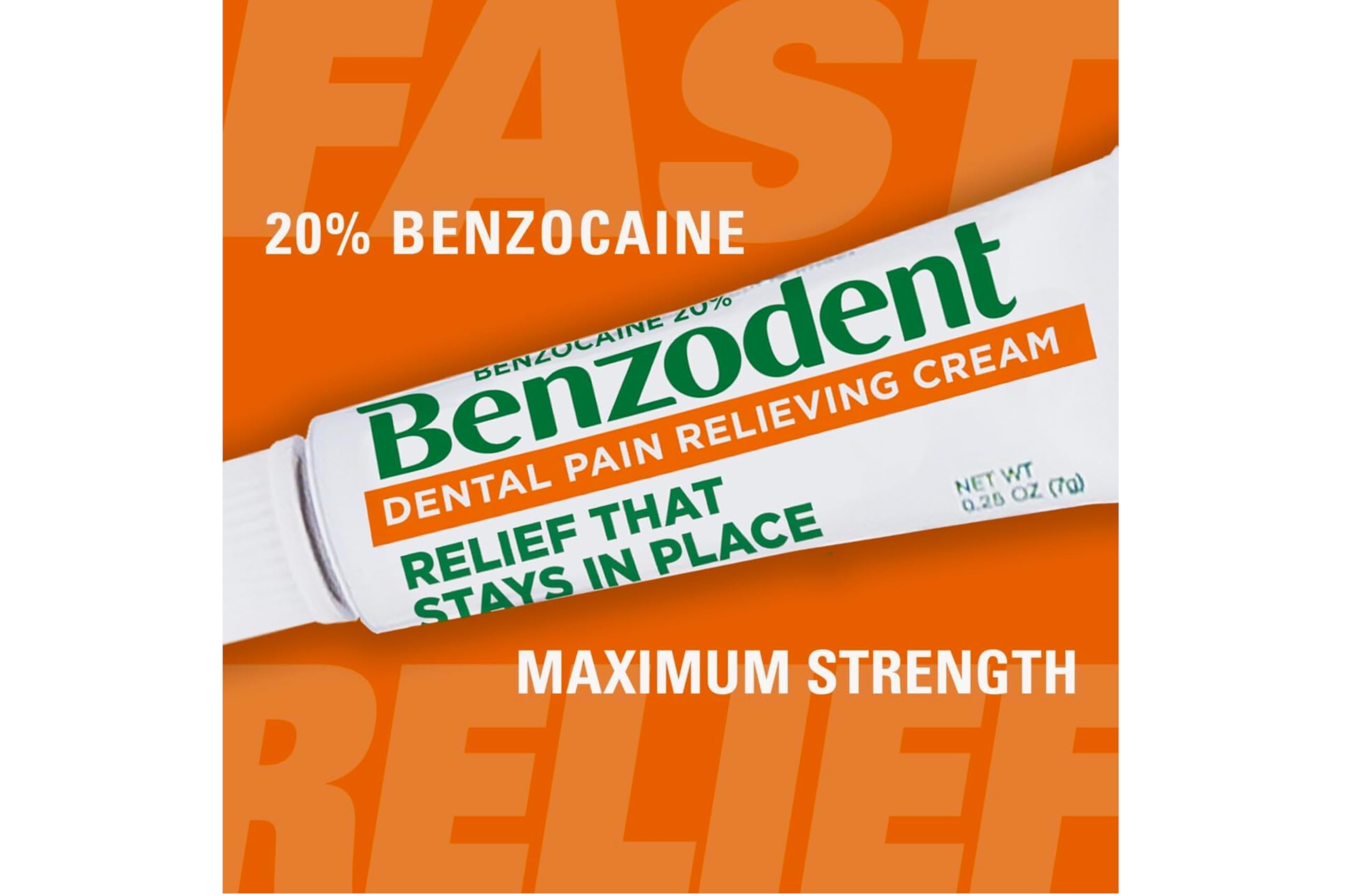 Benzodent Dental Pain Relieving Cream Topical Anesthetic, No Artificial Color & Flavors