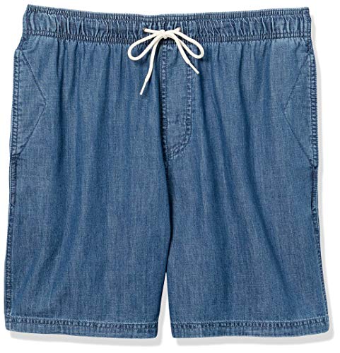 Amazon Essentials Men's Drawstring Walk Short (Available in Plus Size), Medium Wash Chambray, XX-Large