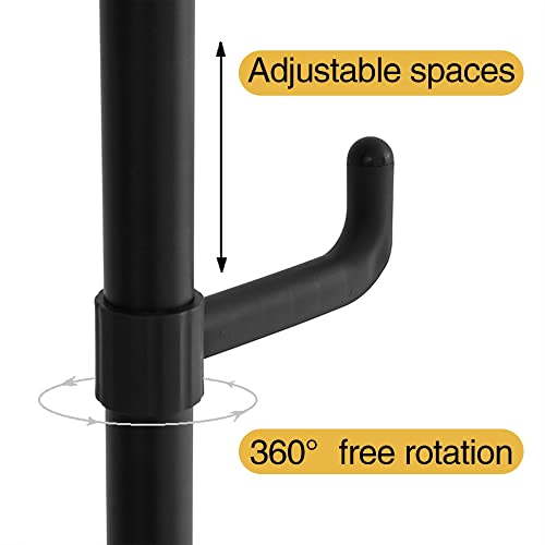Black Clothing Rack Drying Racks ,Adjustable Laundry Pole Clothes Drying Rack Coat Hanger DIY Floor to Ceiling Tension Rod Storage Organizer for Indoor, Balcony - Black