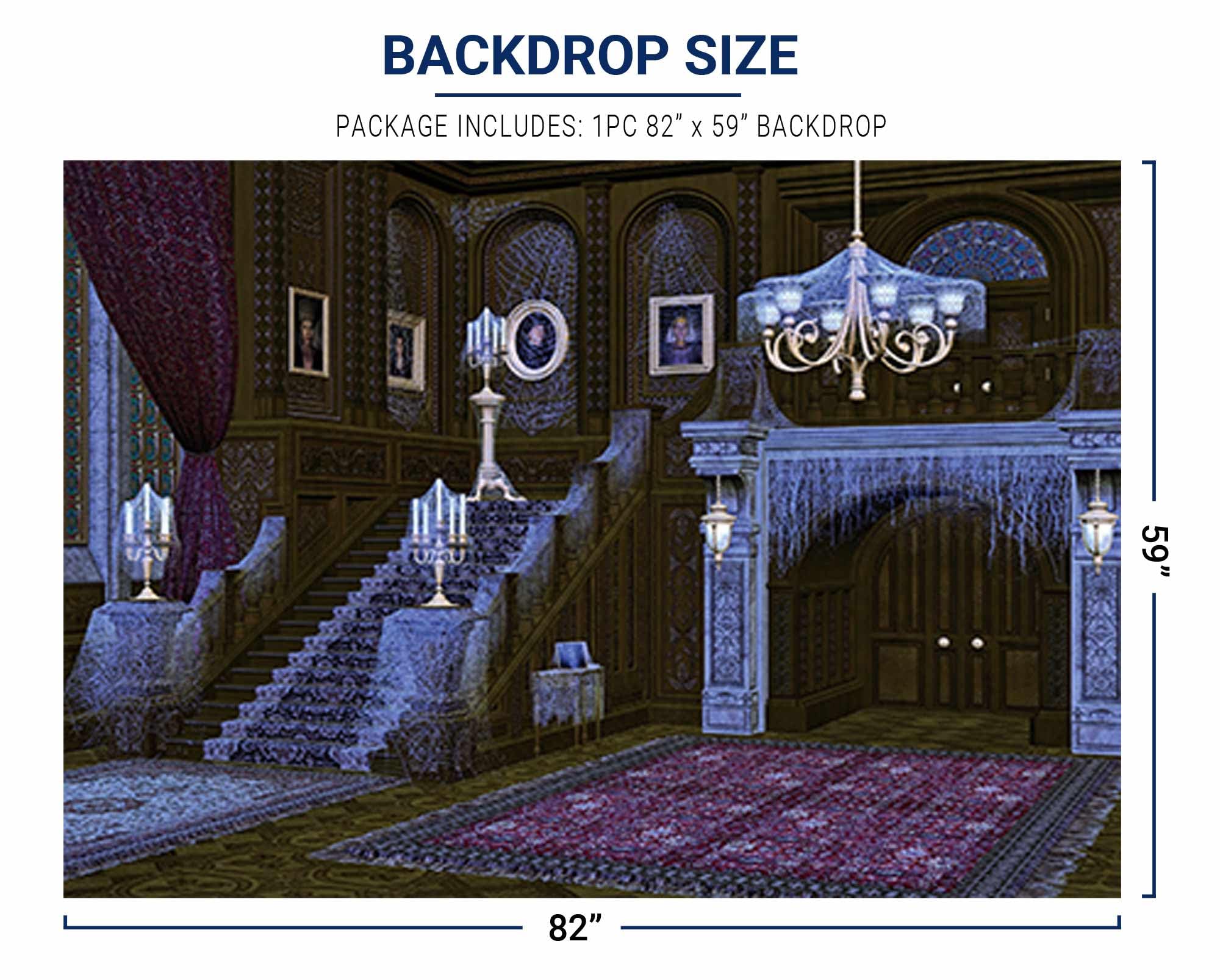 Allenjoy 7x5ft Halloween Haunted House Backdrop Middle Ages Retro Spooky Deserted Spider Web Stairs Background Decor Photography Photoshoot Studio Booth Props