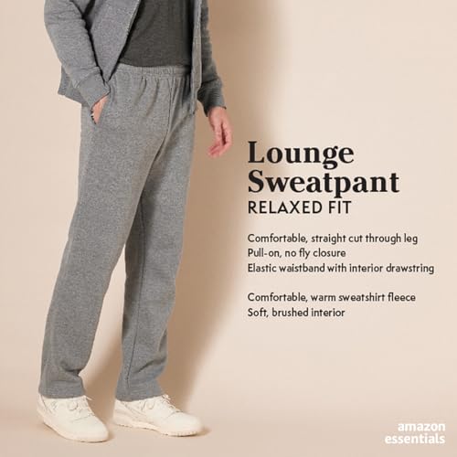 Amazon Essentials Men's Fleece Sweatpant (Available in Big & Tall), Black, Medium