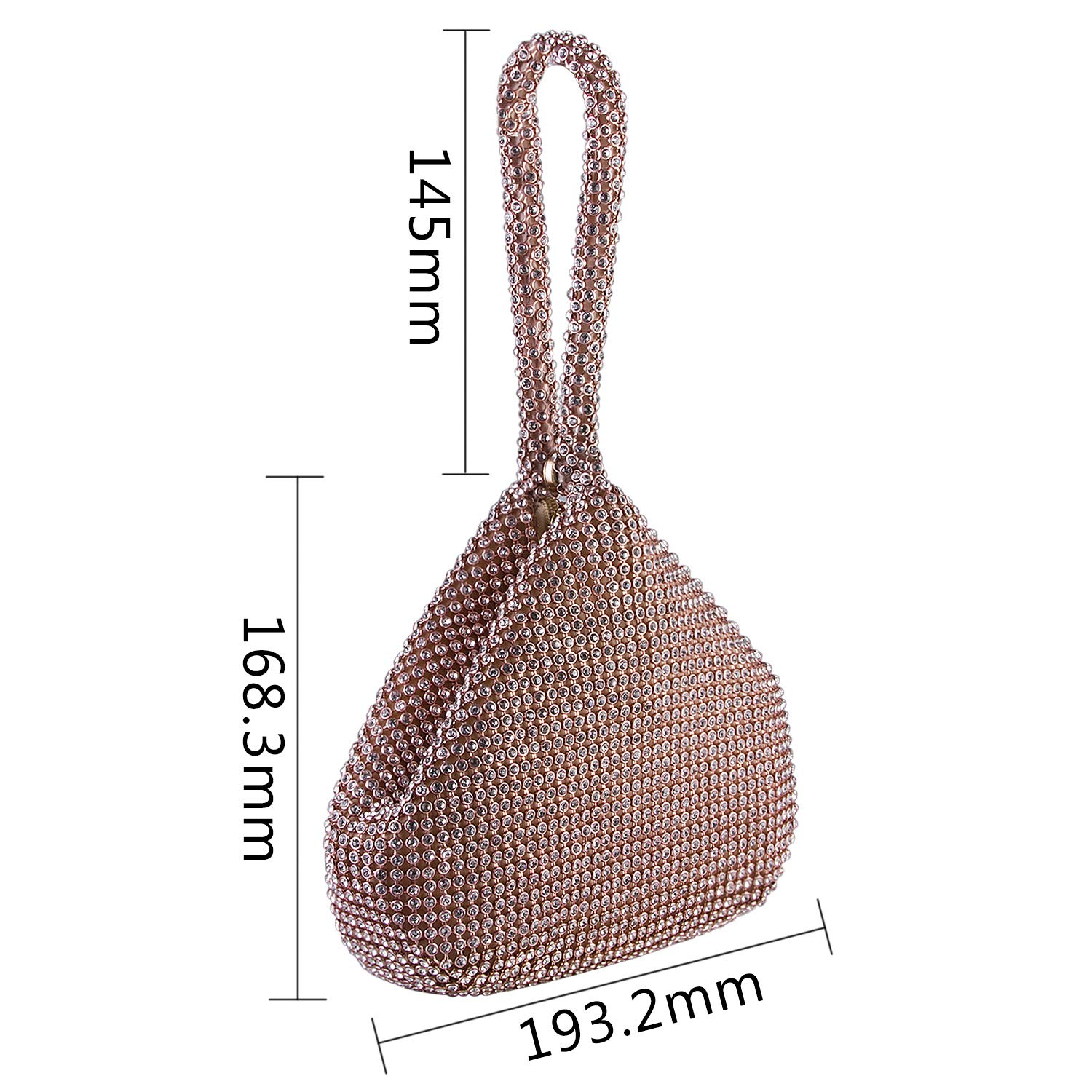 CROWN GUIDE Women's Vintage Evening Bags Clutches Bling Beaded Wedding Party Gowns Formal Prom Purses Handbags With Wristlet Gold