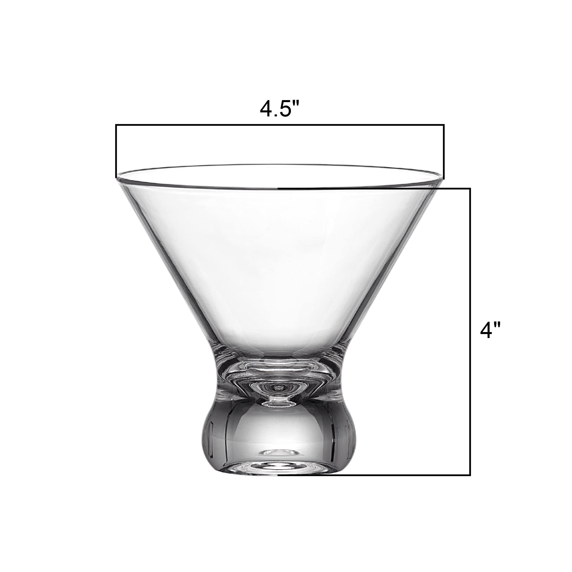 Amazing Abby - Olivia - 10-Ounce Plastic Stemless Martini Glasses (Set of 6), Reusable Cocktail Glasses, BPA-Free, Shatter-Proof, Dishwasher-Safe, Perfect for Poolside, Outdoors, Camping, and More