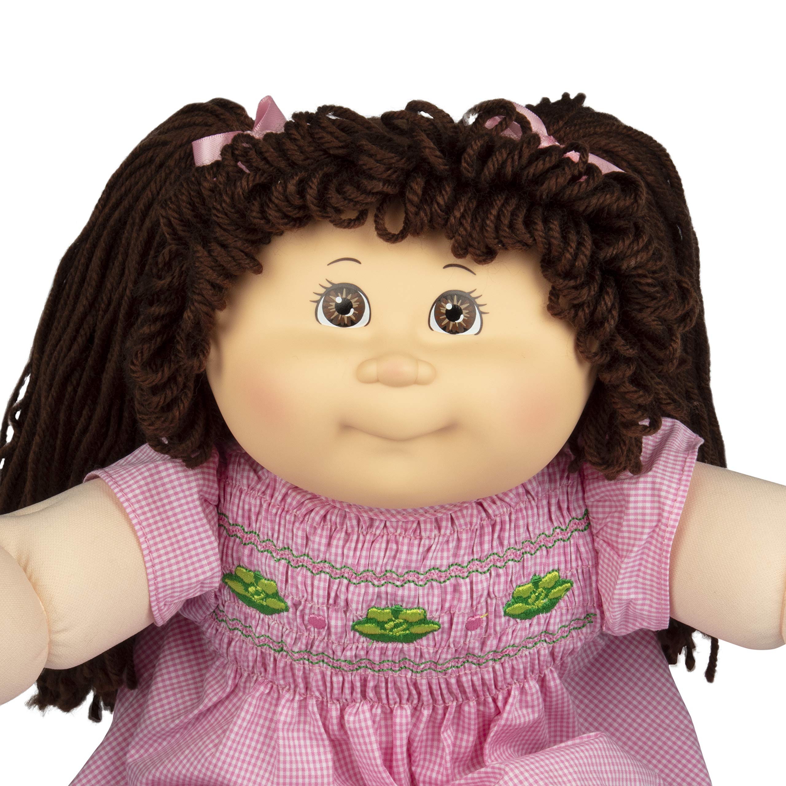 Cabbage Patch Kids Classic Doll with Real Yarn Hair, 16" - Original Vintage Retro Style Adoptable Baby Doll - Officially Licensed - Gift for Girls - Brunette/Brown Eyes