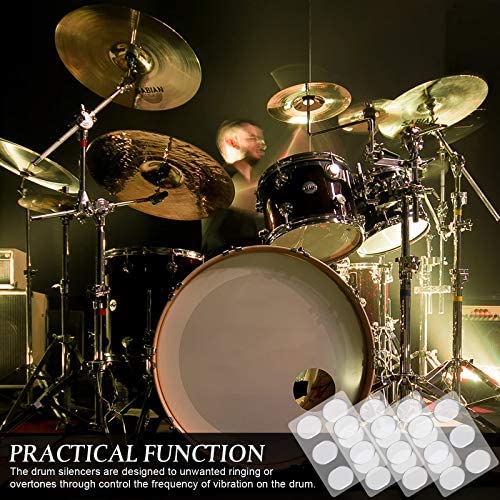 48 Pieces Drum Dampeners Gel Pads Silicone Drum Silencers Soft Drum Dampening Gel Pads Drum Mute Pads for Drums Tone Control (Transparent)