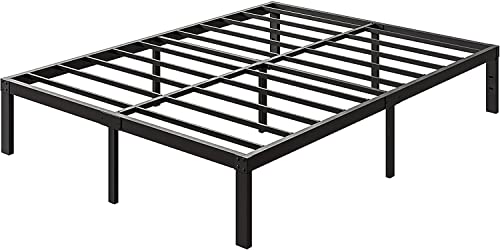 Sealvvos 14 inch King Bed Frame Metal Platform Mattress Foundation with Steel Slat Support, No Box Spring Needed, Easy Assembly, Black