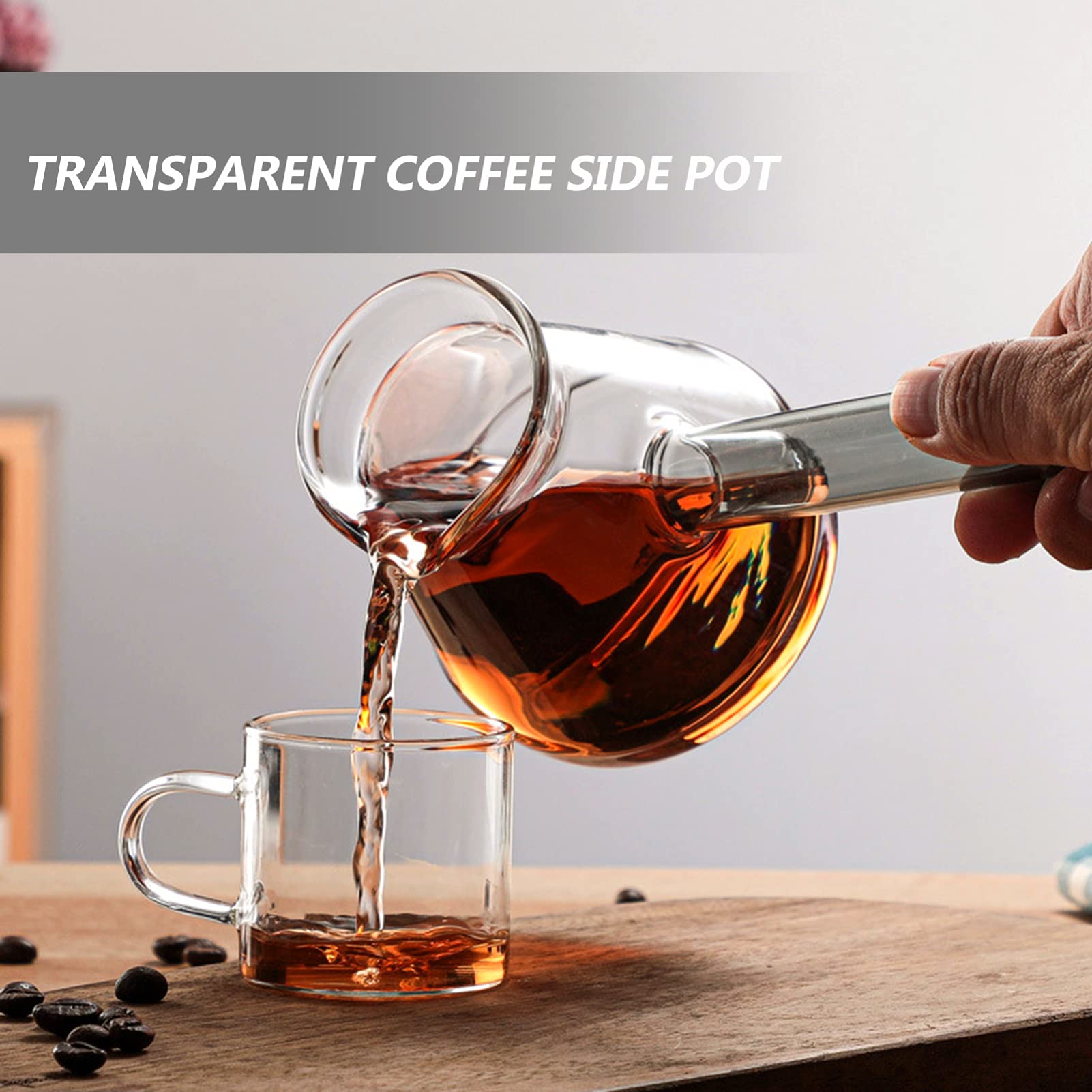 Angoily Turkish Coffee Pot Glass Milk Warmer Pot Mini Saucepan Soup Pot Butter Warmer Chocolate Melting Pot Small Cookware For Heating Smaller Liquid Portions 450ml