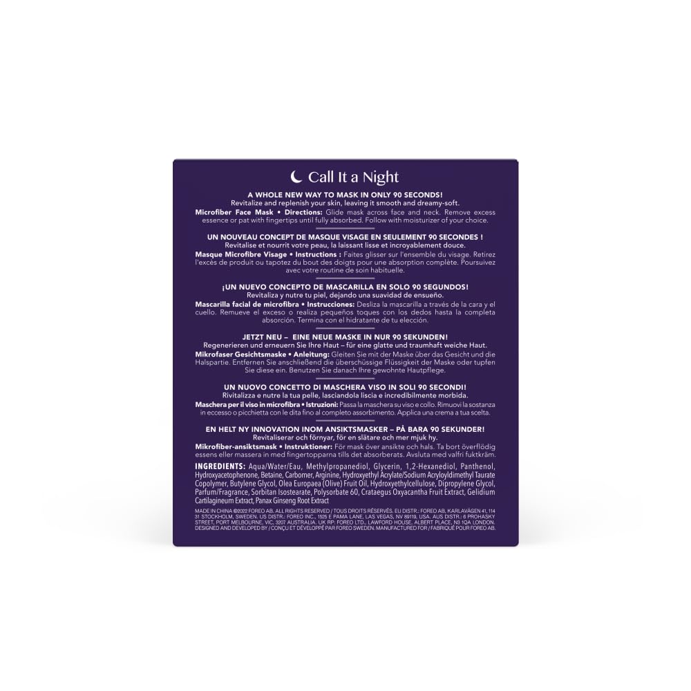 Foreo Call It A Night Revitalizing & Nourishing Ufo Activated Mask By Foreo for Unisex, 7count