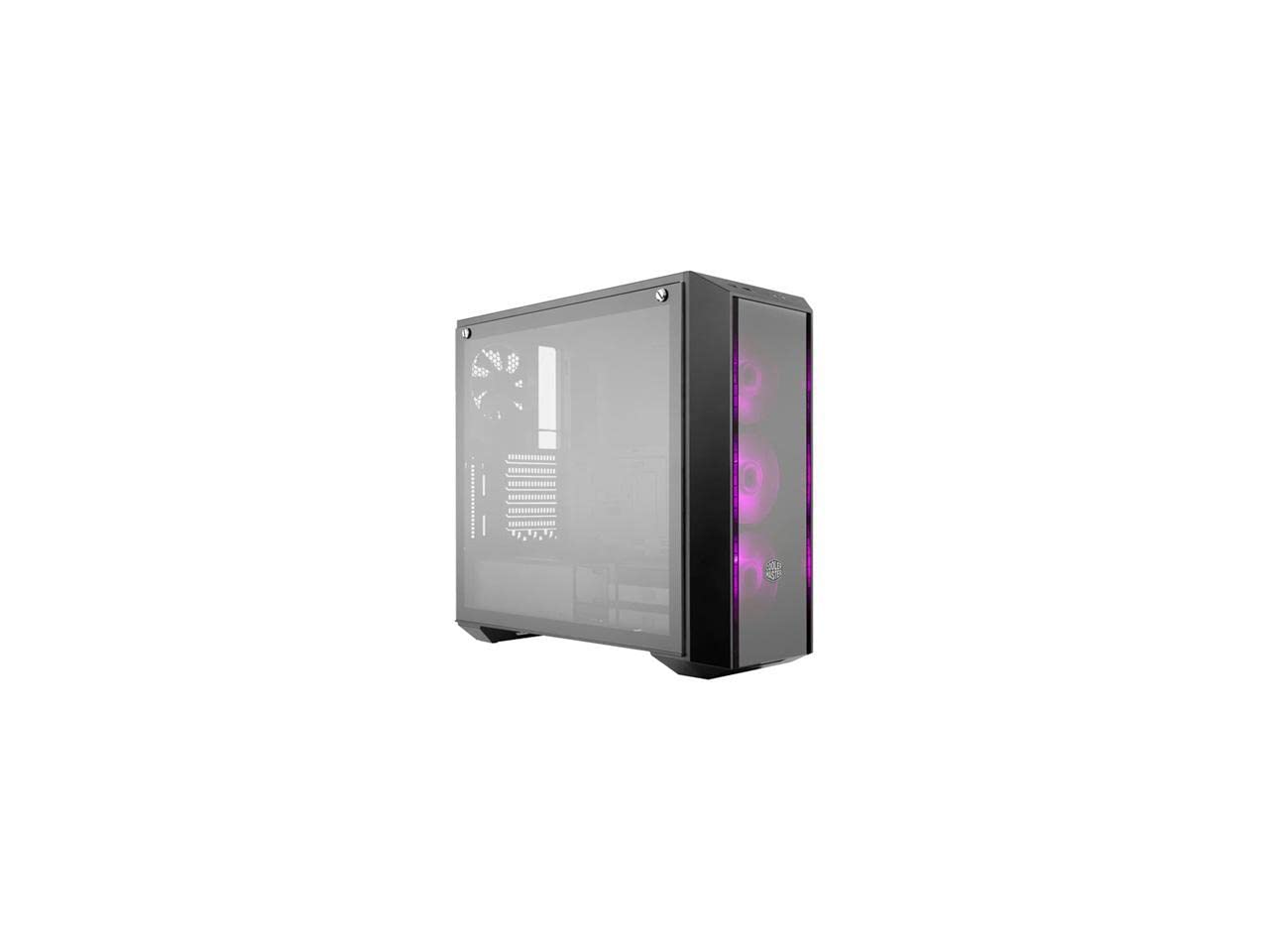 Cooler Master MasterBox Pro 5 RGB ATX Mid-Tower with Three 120mm RGB Fans, Front DarkMirror Panel, Tempered Glass, RGB Splitter Cable & RGB Lighting System