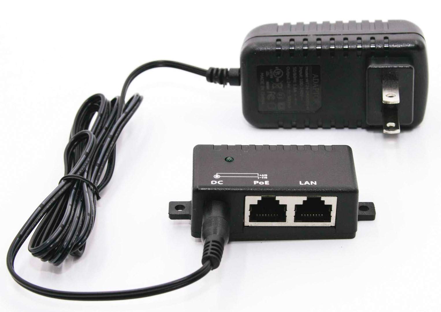 PoE Texas POE-1-48v15w | Single Port PoE Injector for Power Over Ethernet with 15 Watts of Power at 48 Volts for 802.3af Devices | Passive Always On Power (10/100 Mbps)