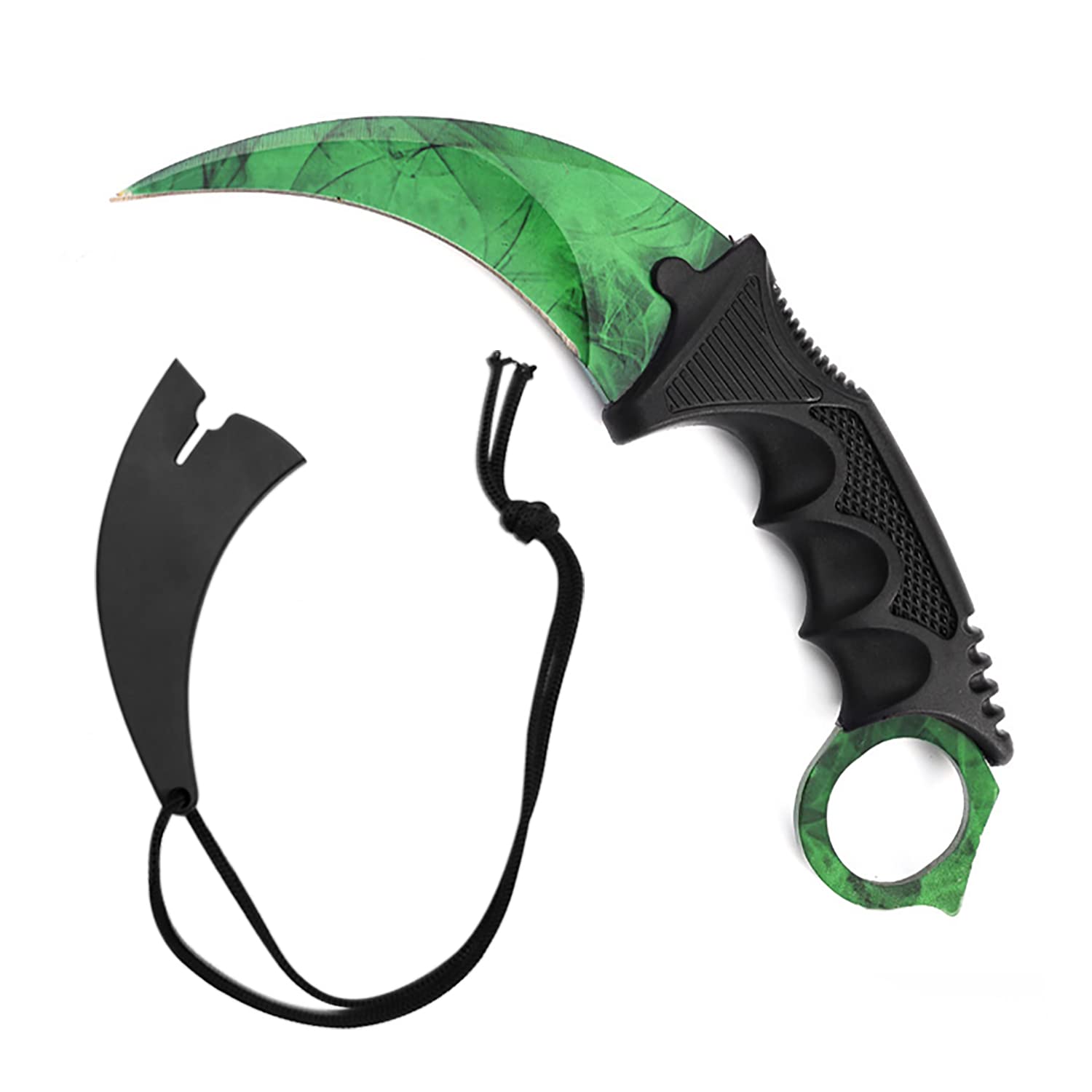 AluAlu Stainless Steel Fixed Blade Knife with Sheath - Best EDC Camping Hiking Hunting Knofe,Sharp Blade Knifes-Gift for Men (Green)