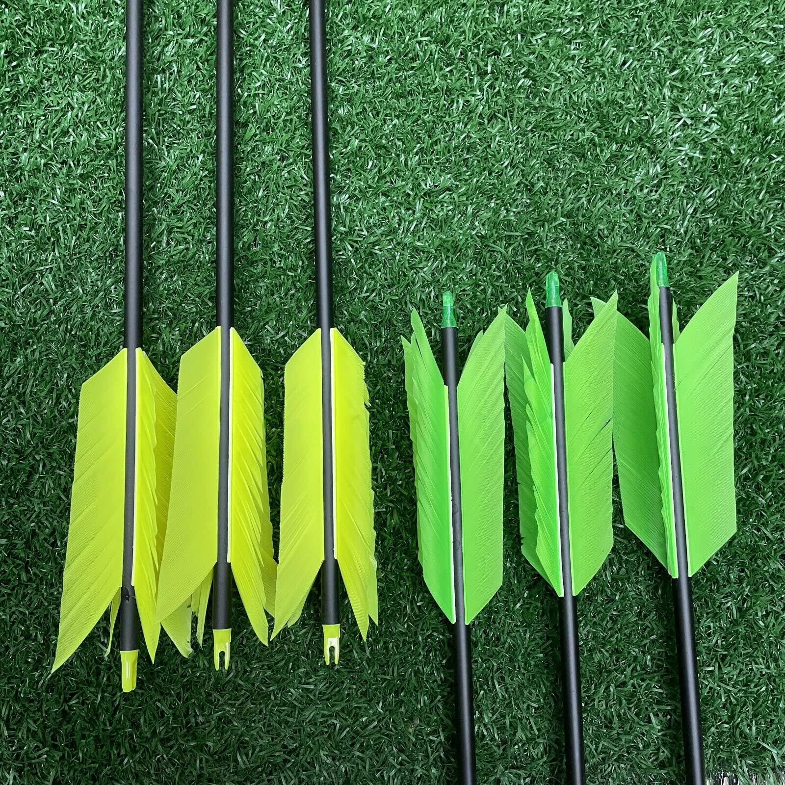 6/12pcs Archery Carbon Arrows 30" Bow Target Hunting Arrow 4 Turkey Feather (Yellow,12pcs)