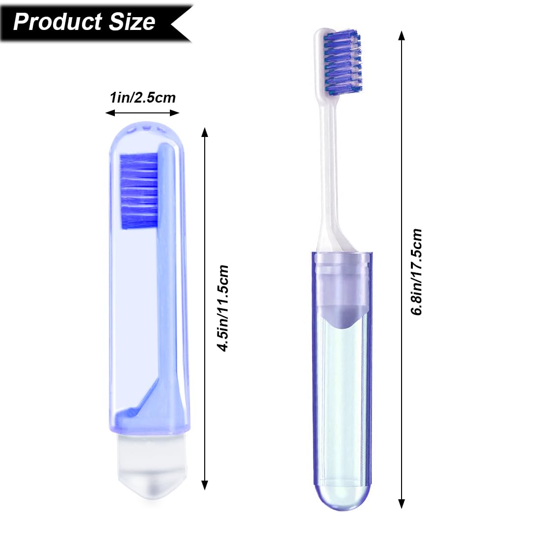 8 Pack Travel Folding Toothbrush with Box + 1 Pcs Fine Plastic Hair Combs, Potable Size Fold Toothbrush with Soft Bristle Individually Wrapped for Camping School Home Supplies Hiking Business Trip
