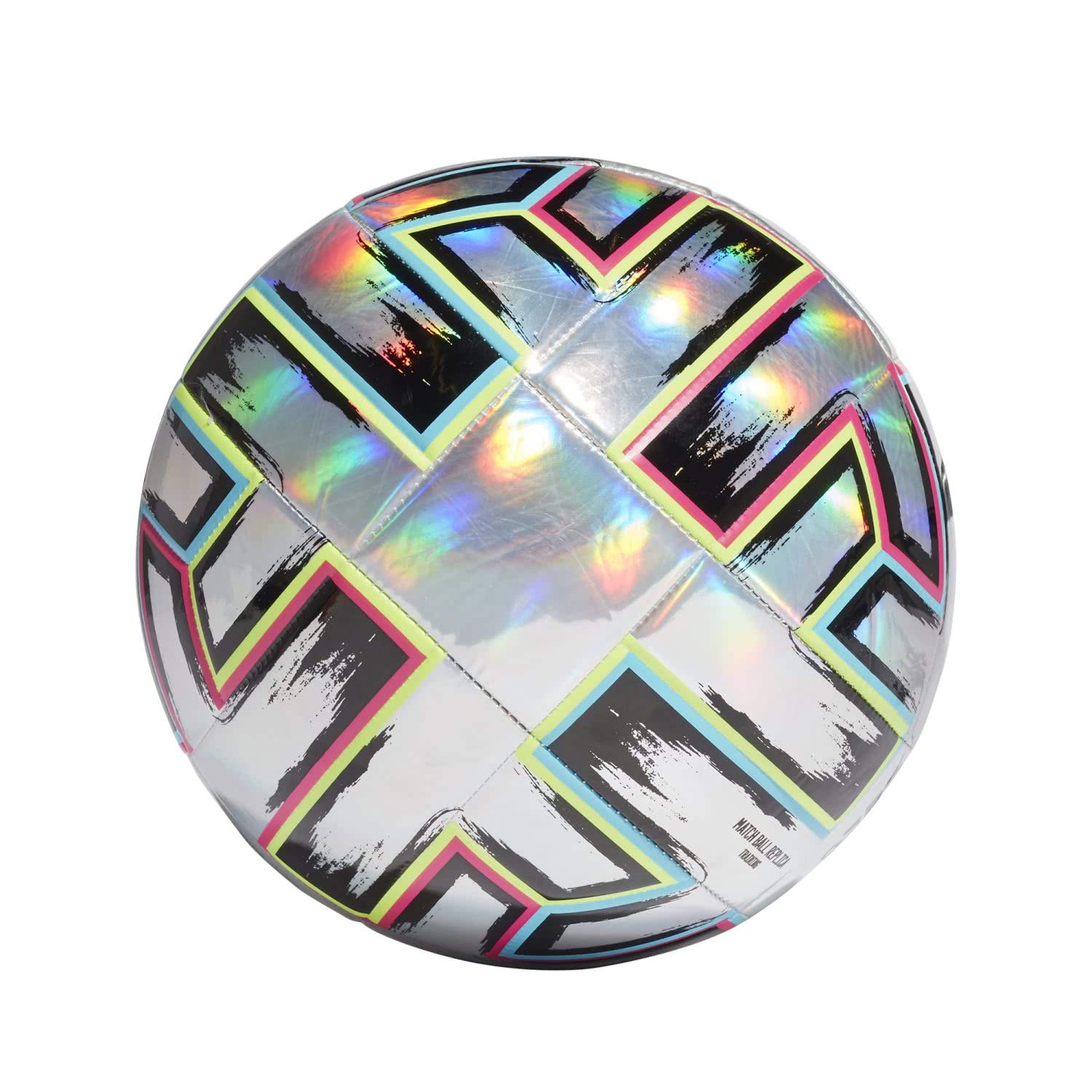 adidas Men's UNIFORIA Training Soccer Ball, Black/Signal Green/Bright Cyan/Shock Pink, 5