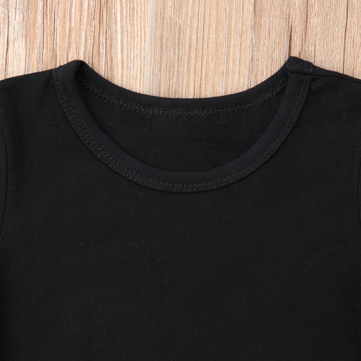 Mubineo Infant Baby Girl Basic Bell Short Sleeve Cotton Romper Bodysuit Tops Clothes (Black, 0-3 Months)