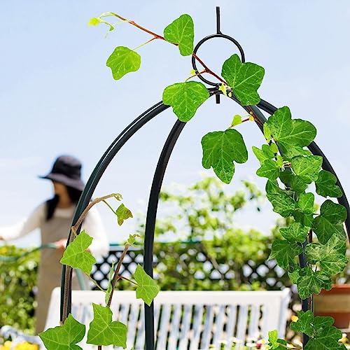 Black Trellis Coated Metal Garden Rose Decor Trellis,Flower Climbing Frame, for Climbing Plants, Roses and Flowers(18.5 * 2.9M)